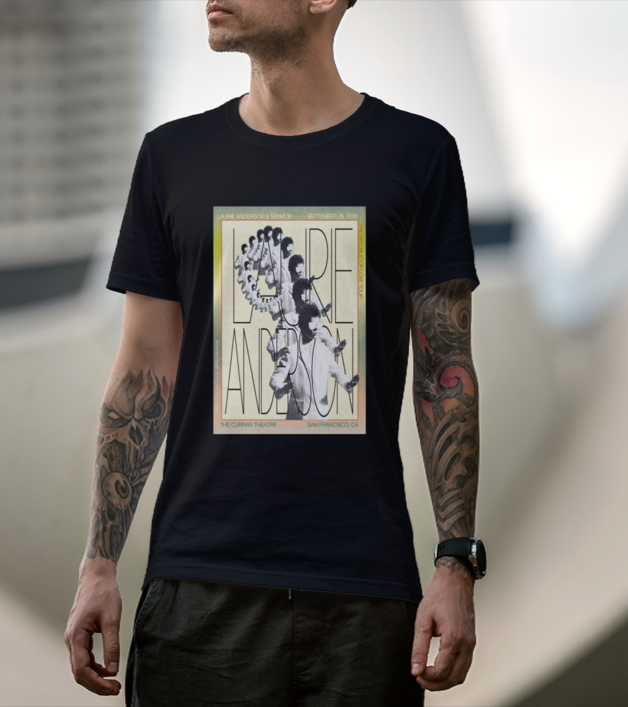 Laurie Anderson Curran Theatre September 25 2026 San Francisco Vaporwave Block Of Love Tour Sexmob T-Shirt