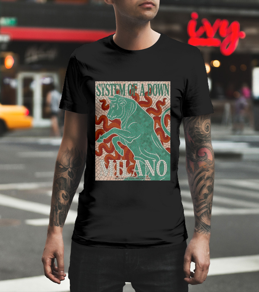 System Of A Down Milano Italy 6 July 2026 Exclusive Pop Up Shop T-Shirt