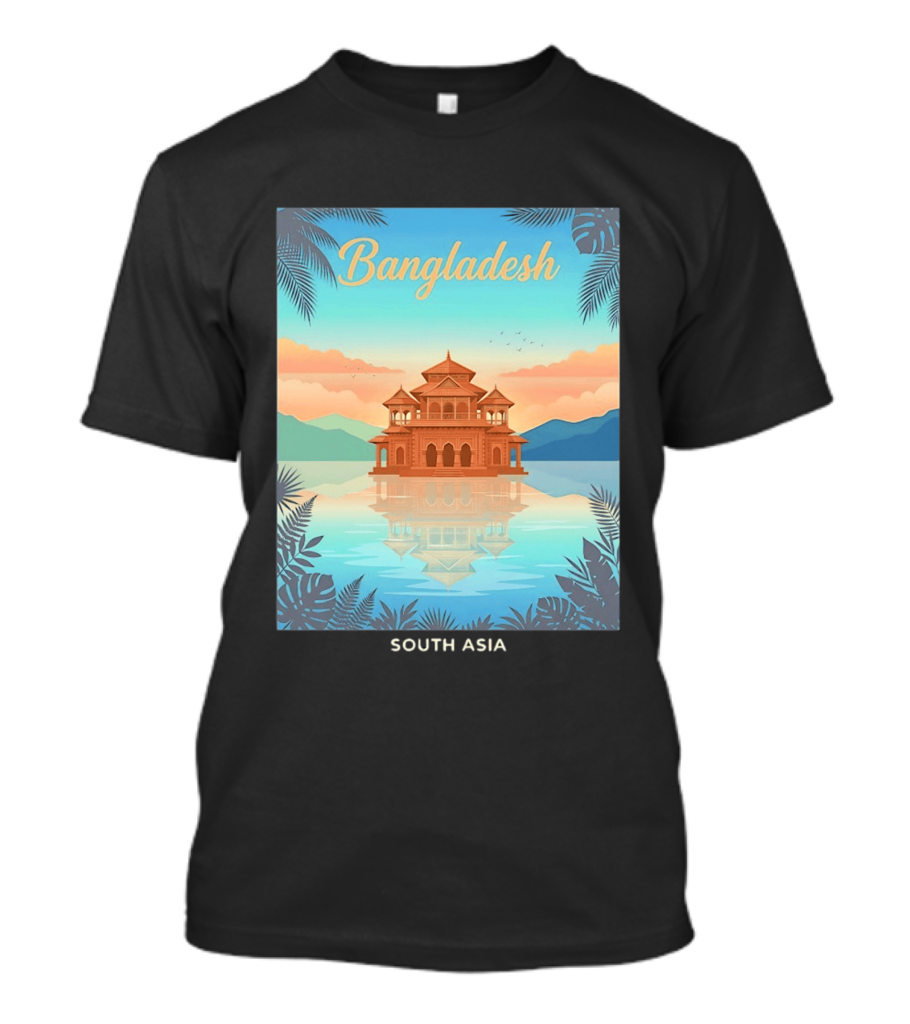 Bangladesh South Asia Travel Mosque On Water T-Shirt