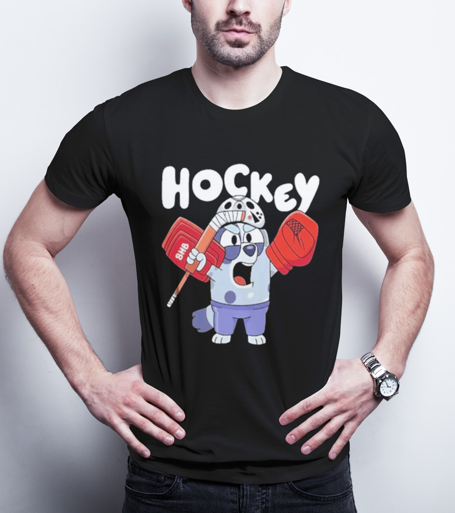 Bluey Hockey Bhb Goalie Cartoon T-Shirt