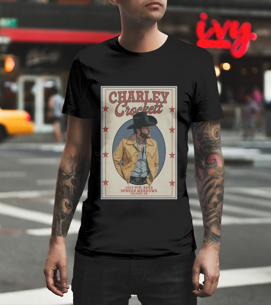 Charley Crockett In Calgary AB On Jul 4 2026 Tour T-Shirt