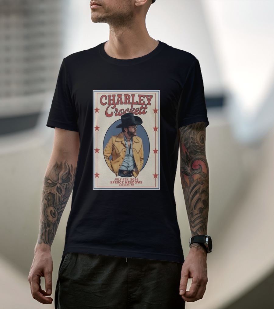 Charley Crockett In Calgary AB On Jul 4 2026 Tour T-Shirt