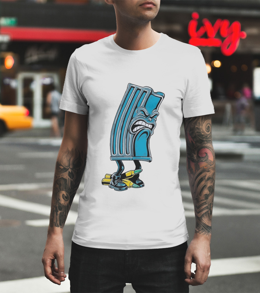 Angry Rifle Magazine With Walking Bullets T-Shirt