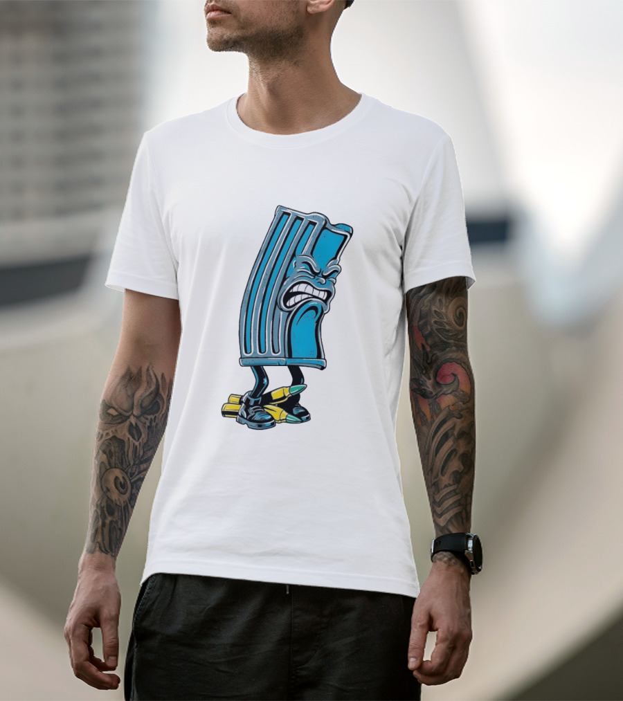 Angry Rifle Magazine With Walking Bullets T-Shirt