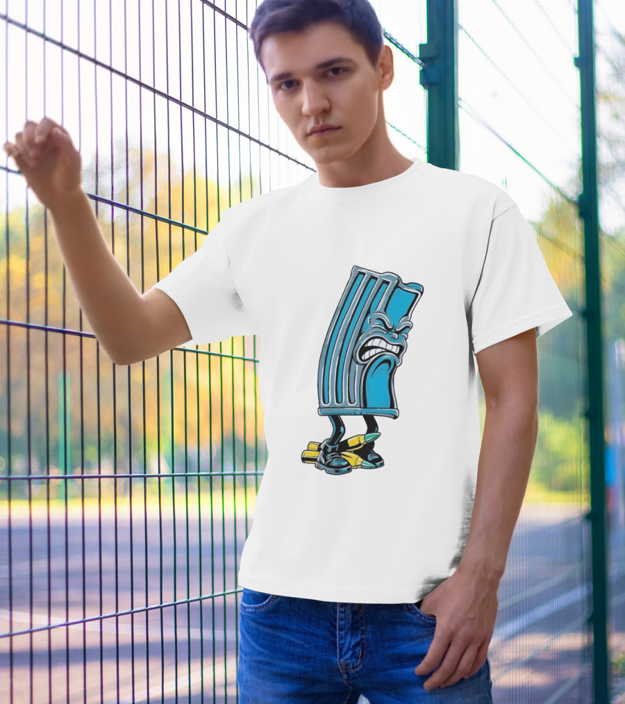 Angry Rifle Magazine With Walking Bullets T-Shirt