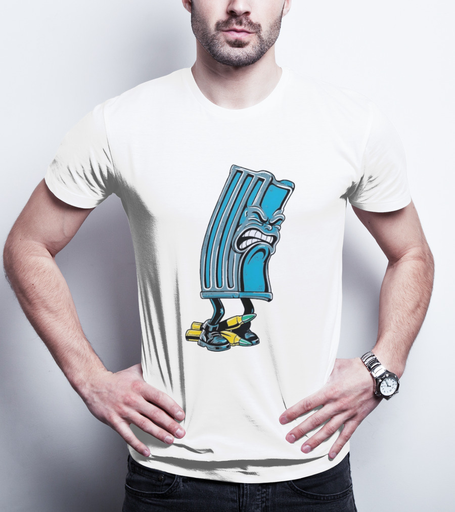 Angry Rifle Magazine With Walking Bullets T-Shirt