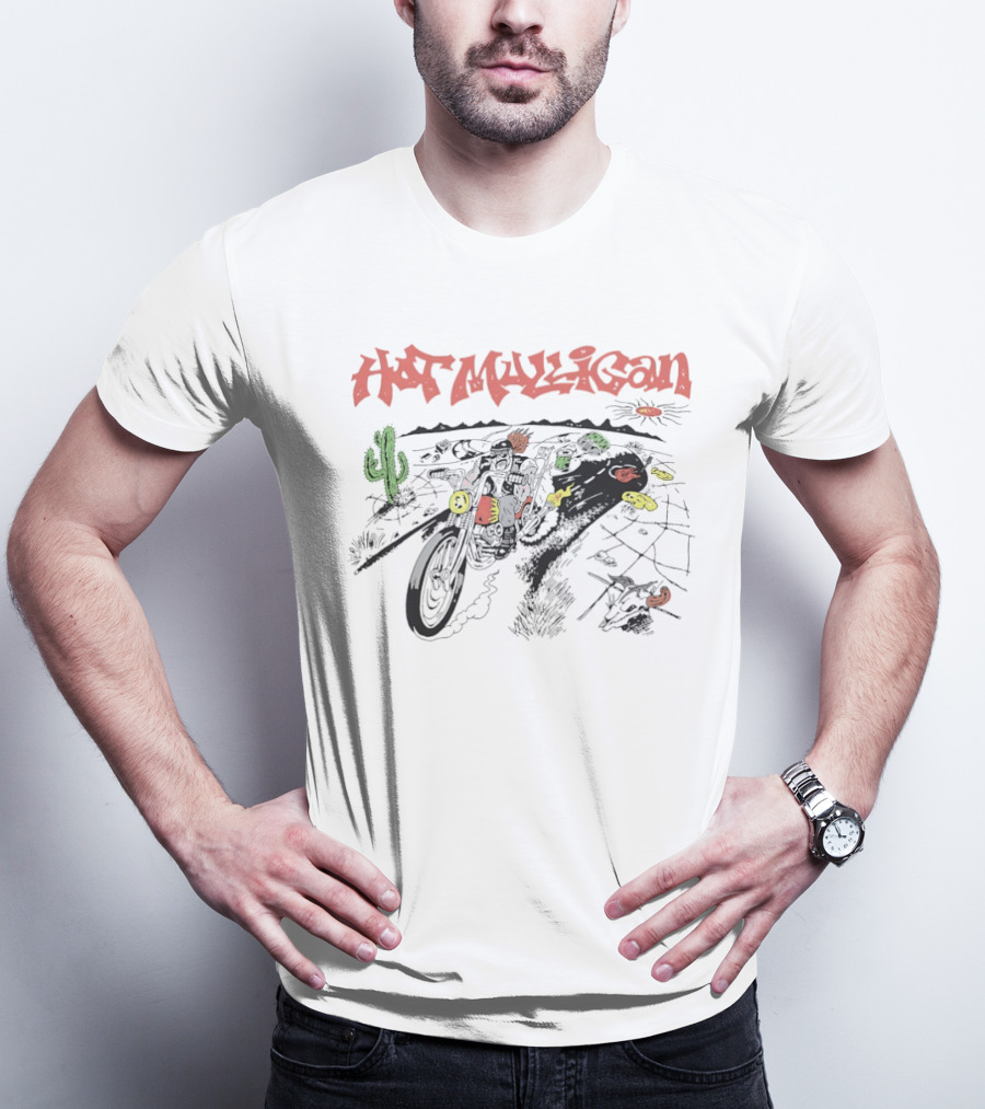 Hot Mulligan Biker Desert Road Trip Cactus Ride Adventure T-Shirt