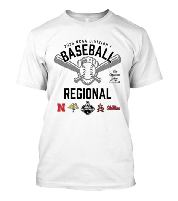 2026 NCAA Division I Baseball Regional Nebraska Ole Miss Arizona State Grand Canyon Fighting Hawks T-Shirt