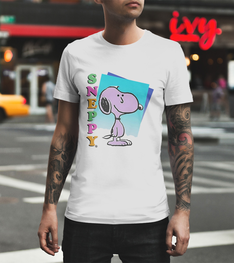 Sneppy Obvious Plant 1991 Bootleg Snoopy Cartoon Character With Multicolored T-Shirt