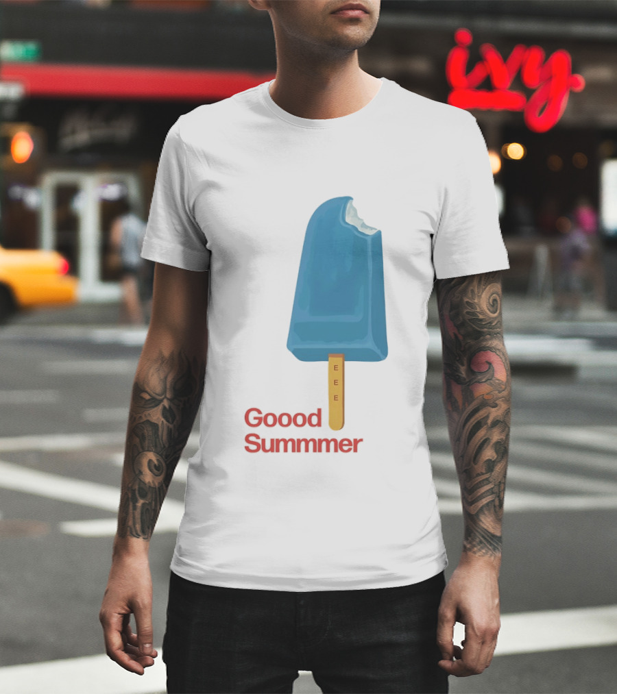 Popsicle Goood Summmer EEE Blue Ice Cream Treat T-Shirt