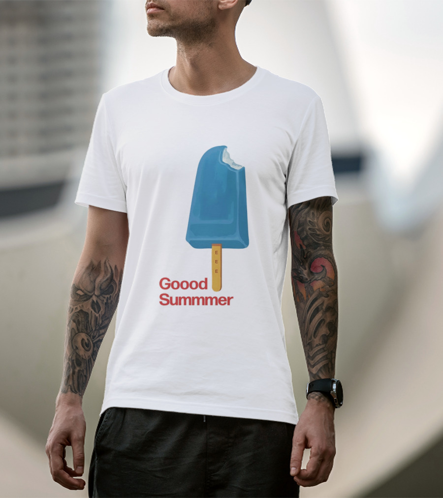 Popsicle Goood Summmer EEE Blue Ice Cream Treat T-Shirt