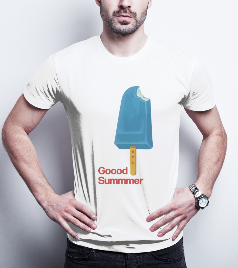 Popsicle Goood Summmer EEE Blue Ice Cream Treat T-Shirt