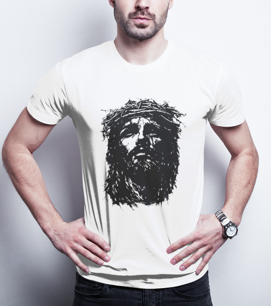 Unforsaken No Greater Love Jesus Crown Of Thorns Face T-Shirt