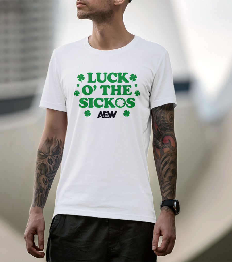 AEW Luck O' The Sickos Clover Theme All Elite Wrestling T-Shirt