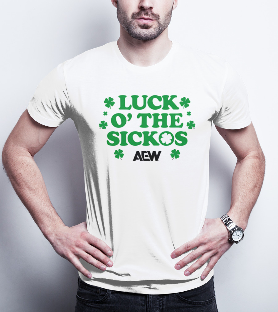 AEW Luck O' The Sickos Clover Theme All Elite Wrestling T-Shirt