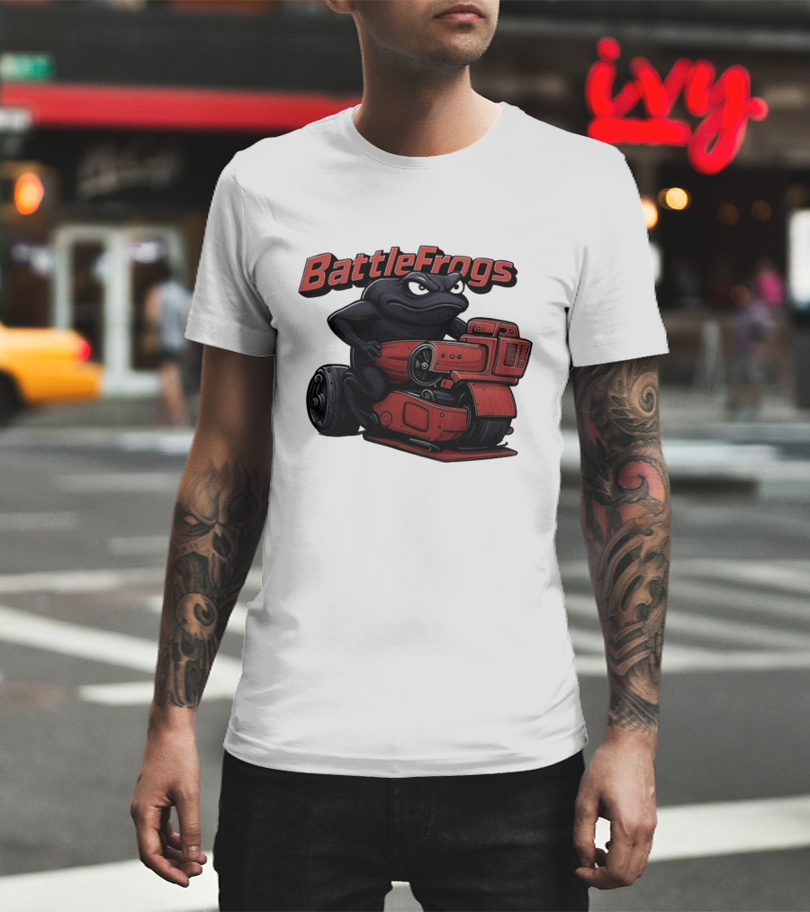 BattleFrogs Frog Riding Red Motorcycle T-Shirt