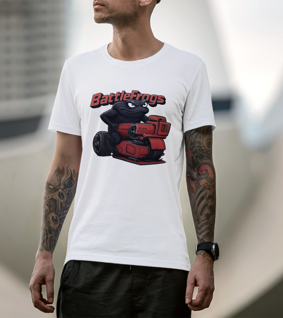 BattleFrogs Frog Riding Red Motorcycle T-Shirt
