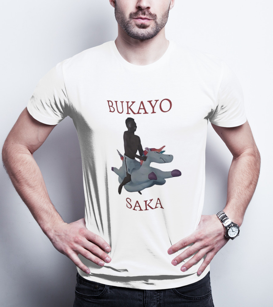 Bukayo Saka Riding Unicorn Arsenal Football T-Shirt