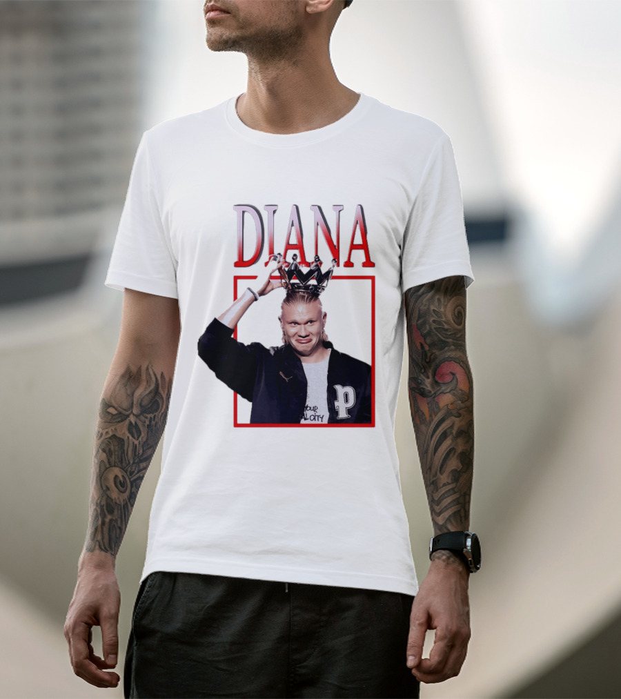 Erling Haaland Diana The People's Princess P Letter Jacket Crown T-Shirt