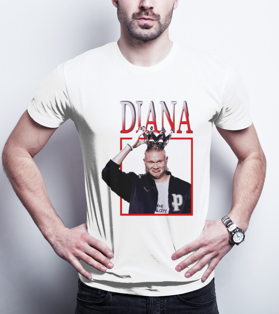 Erling Haaland Diana The People's Princess P Letter Jacket Crown T-Shirt