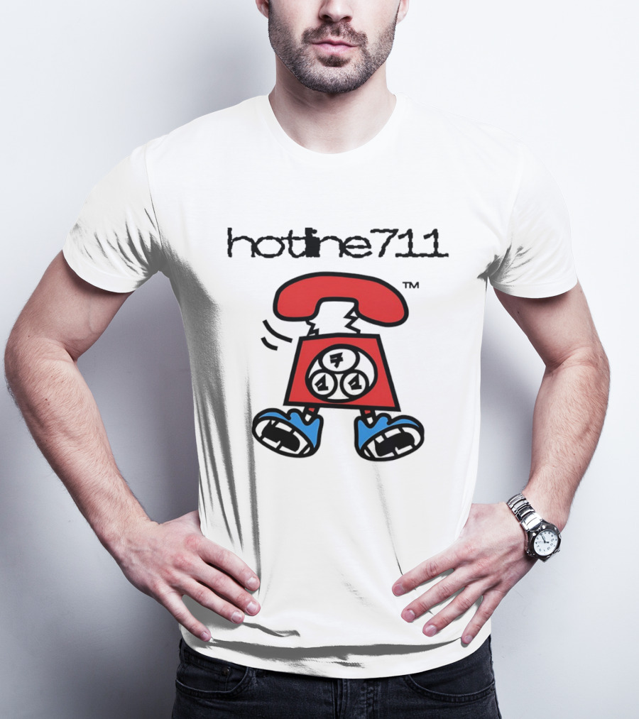 Hotline711 Retro Telephone Cartoon T-Shirt