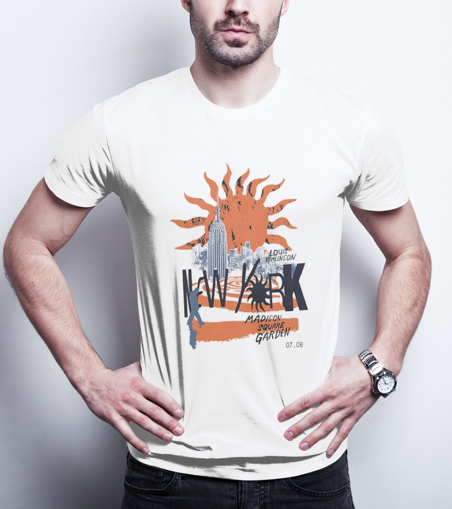 Louis Tomlinson New York Madison Square Garden 07.08 Sun And Skyline T-Shirt