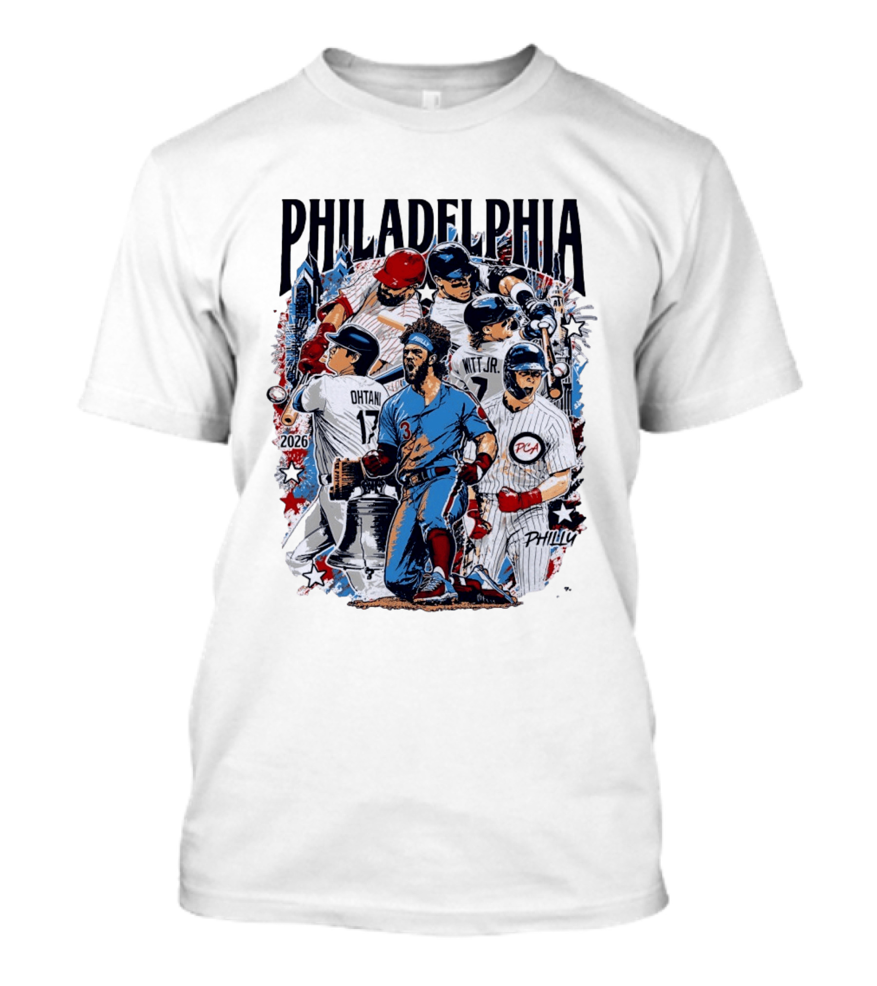 Philadelphia Ohtani Witt Jr 2026 Baseball Montage Philly PCA T-Shirt