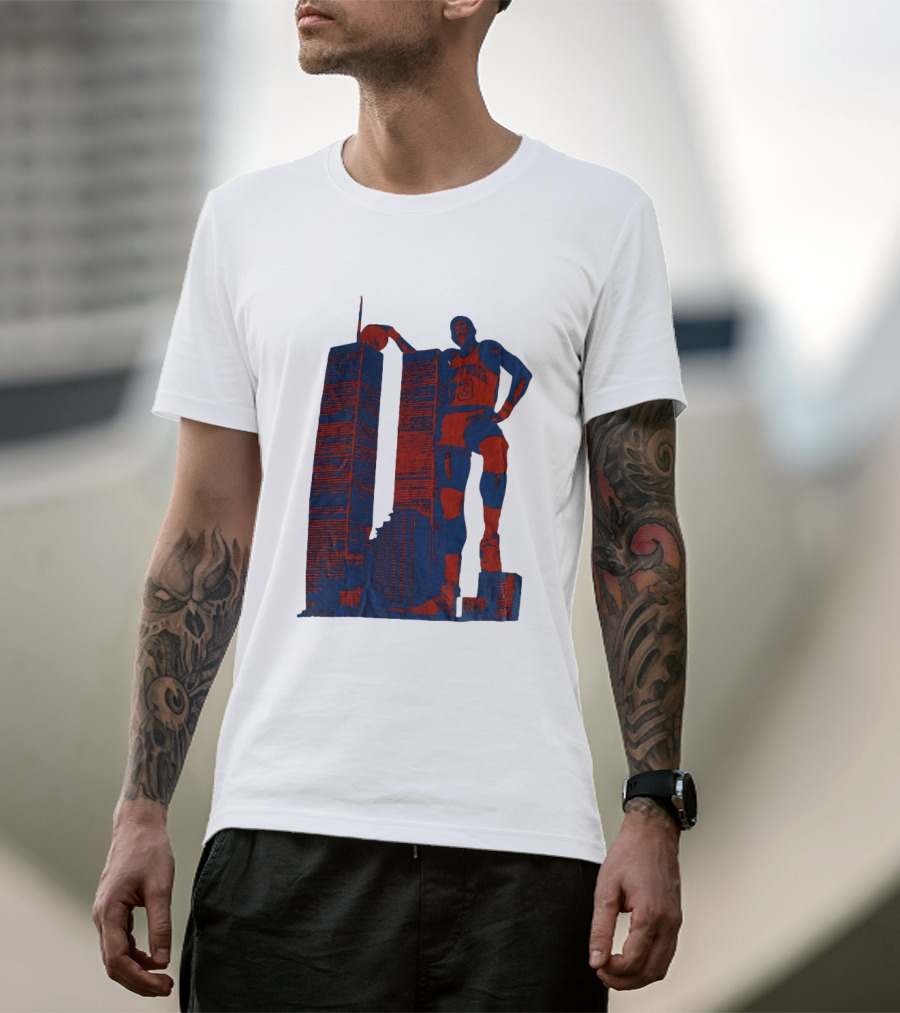 Patrick Ewing New York Knicks Twin Towers Basketball T-Shirt