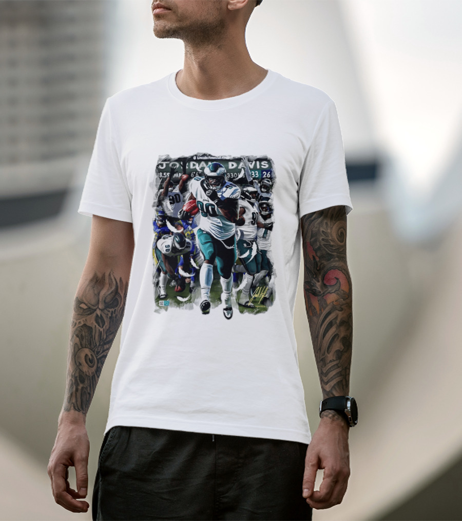 Philadelphia Eagles Jordan Davis THICC SIX 90 Lincoln Financial Field T-Shirt