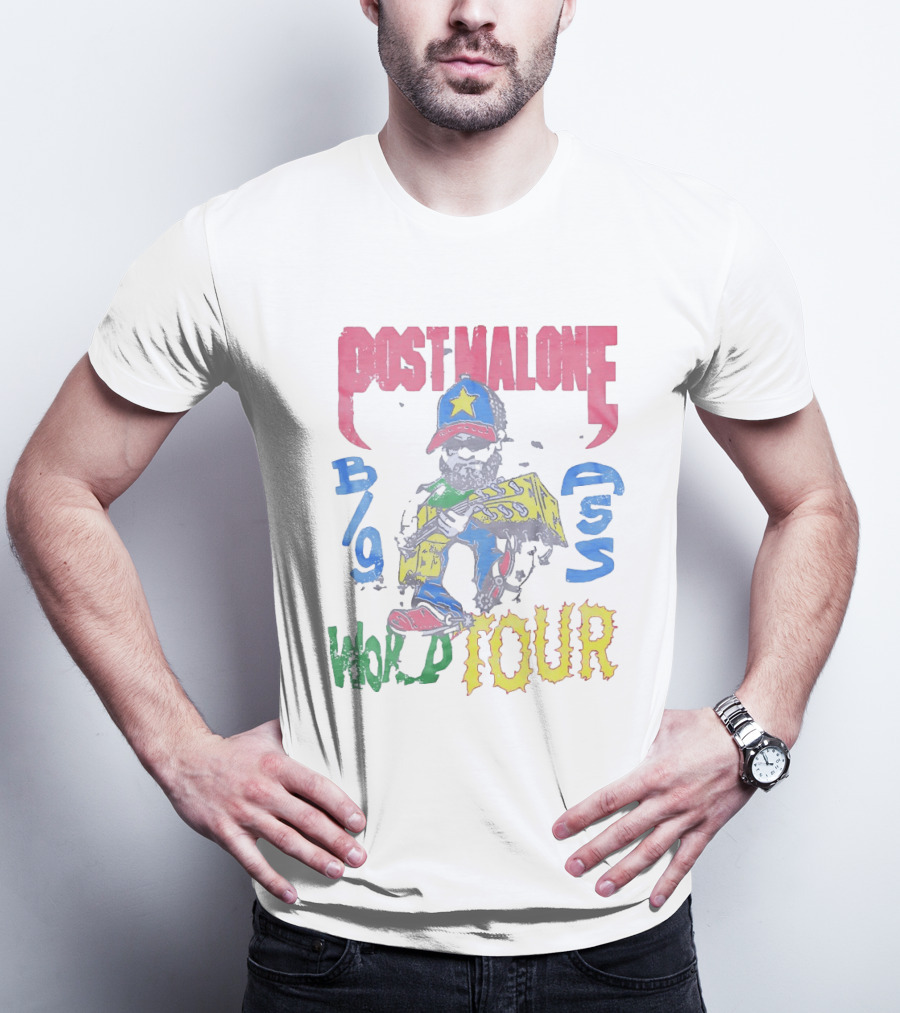 Post Malone Big Ass World Tour Cartoon T-Shirt
