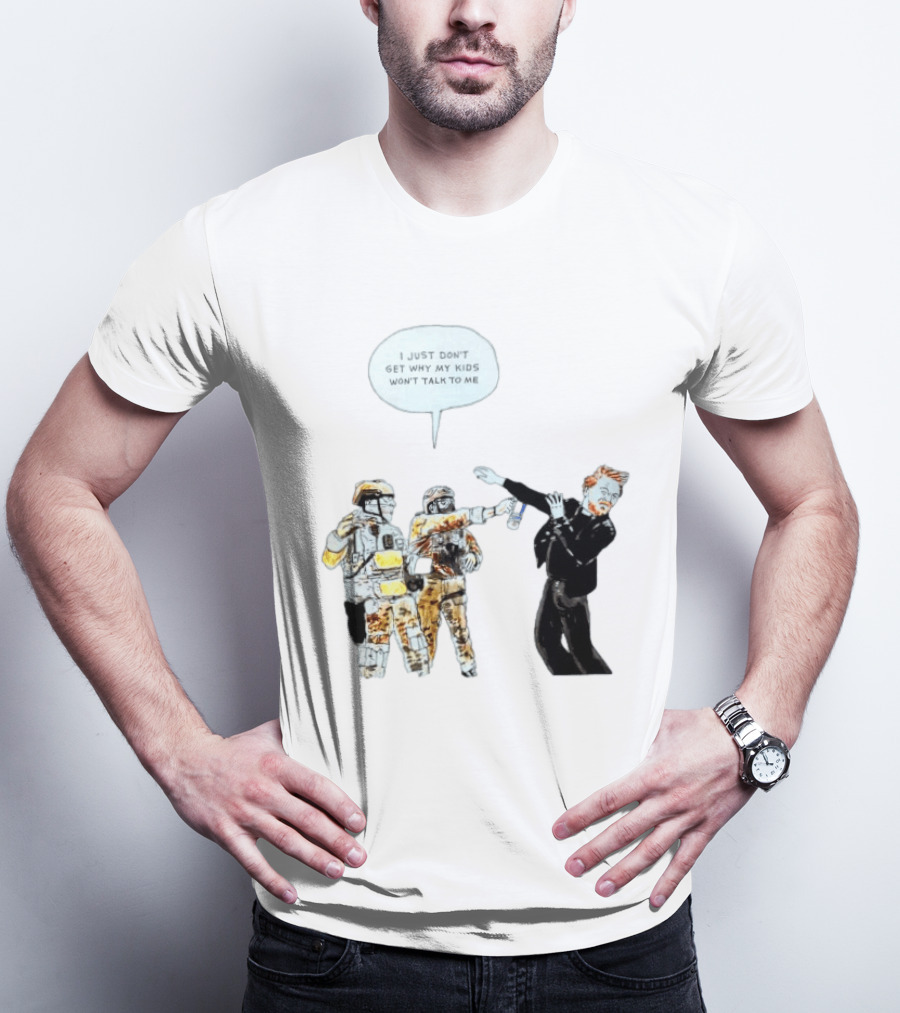 Priest With Soldiers And Kids Speech Bubble T-Shirt