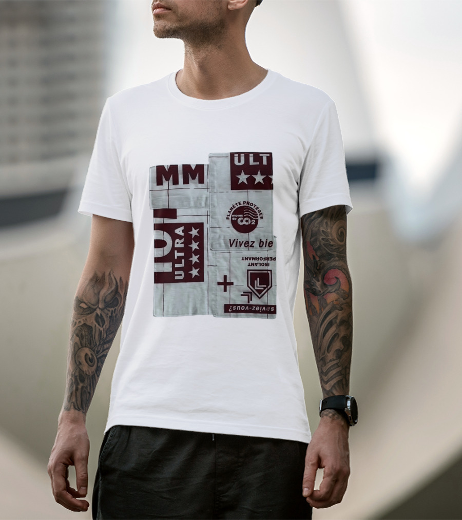 MM ULTRA Planete Protegee Moins De CO2 Vivez Bien Eco Friendly T-Shirt