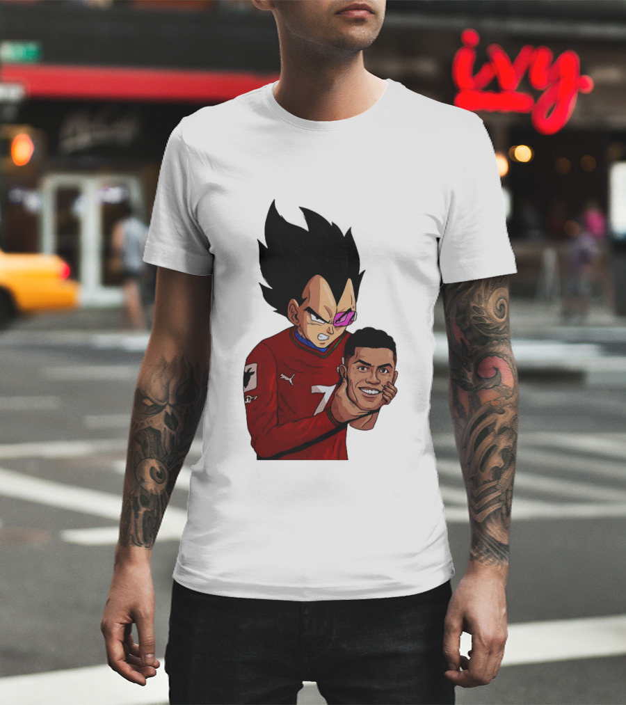 Vegeta Holding Ronaldo Head Puma Jersey Collaboration T-Shirt