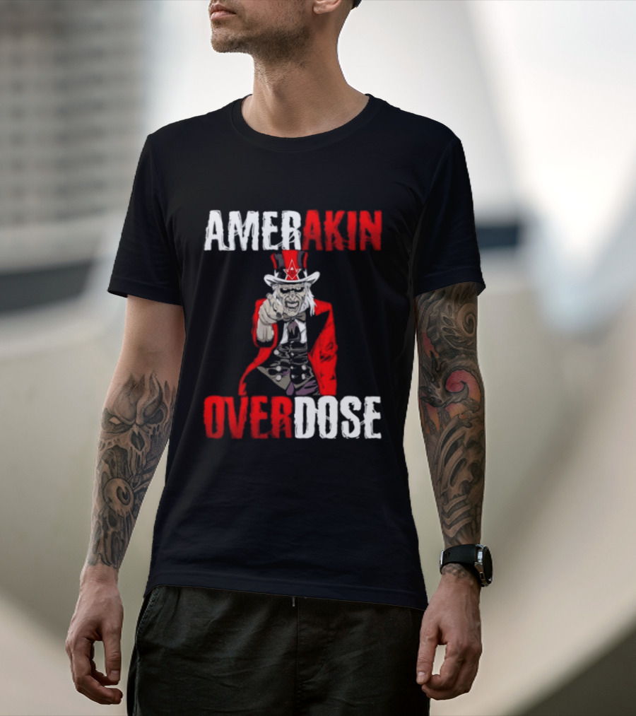 Amerakin Overdose Uncle Sam Horror Industrial Metal T-Shirt