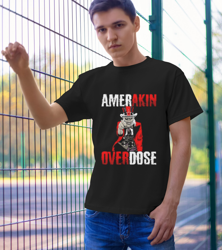 Amerakin Overdose Uncle Sam Horror Industrial Metal T-Shirt