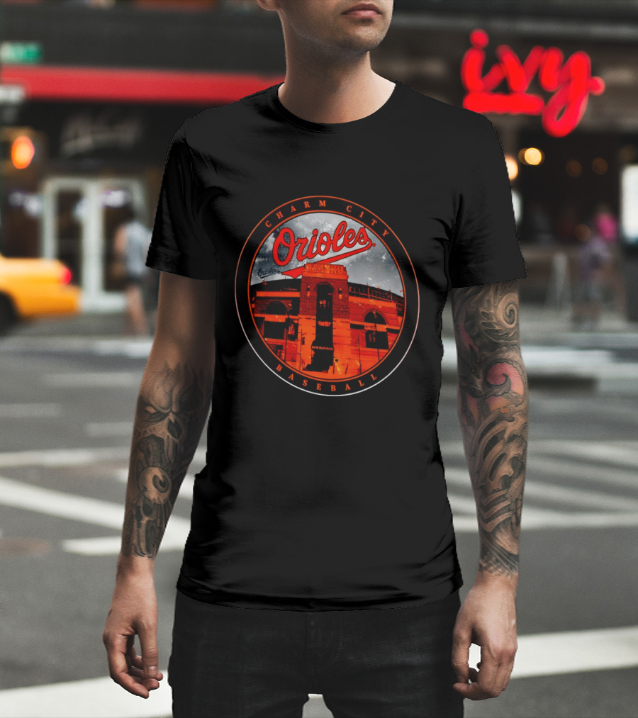 Charm City Orioles Baseball Oriole Park Camden Yards Home Plate Plaza T-Shirt