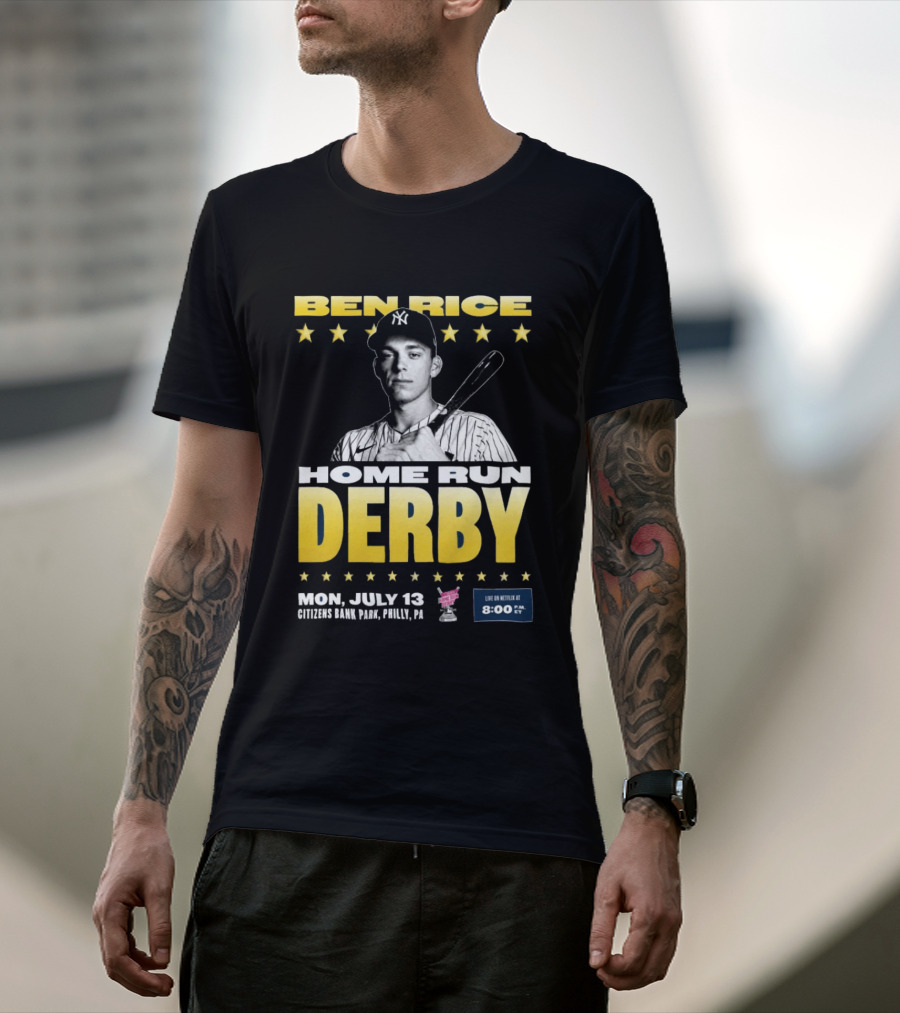 Ben Rice Home Run Derby July 13 Citizens Bank Park Philly Netflix 8 PM T-Shirt