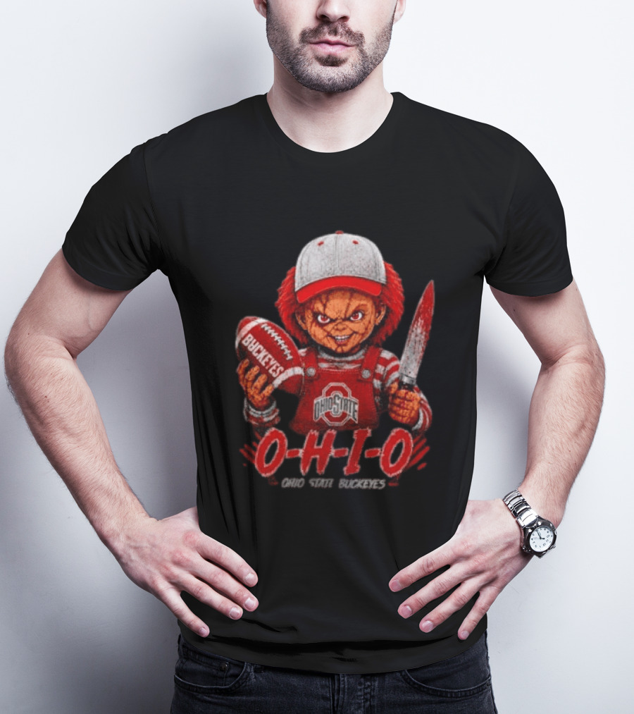Chucky Doll Ohio State Buckeyes O H I O Football Horror T-Shirt