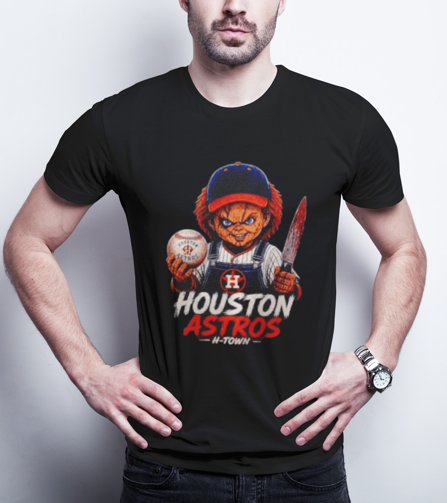 Chucky Houston Astros H Town Baseball MLB Horror T-Shirt