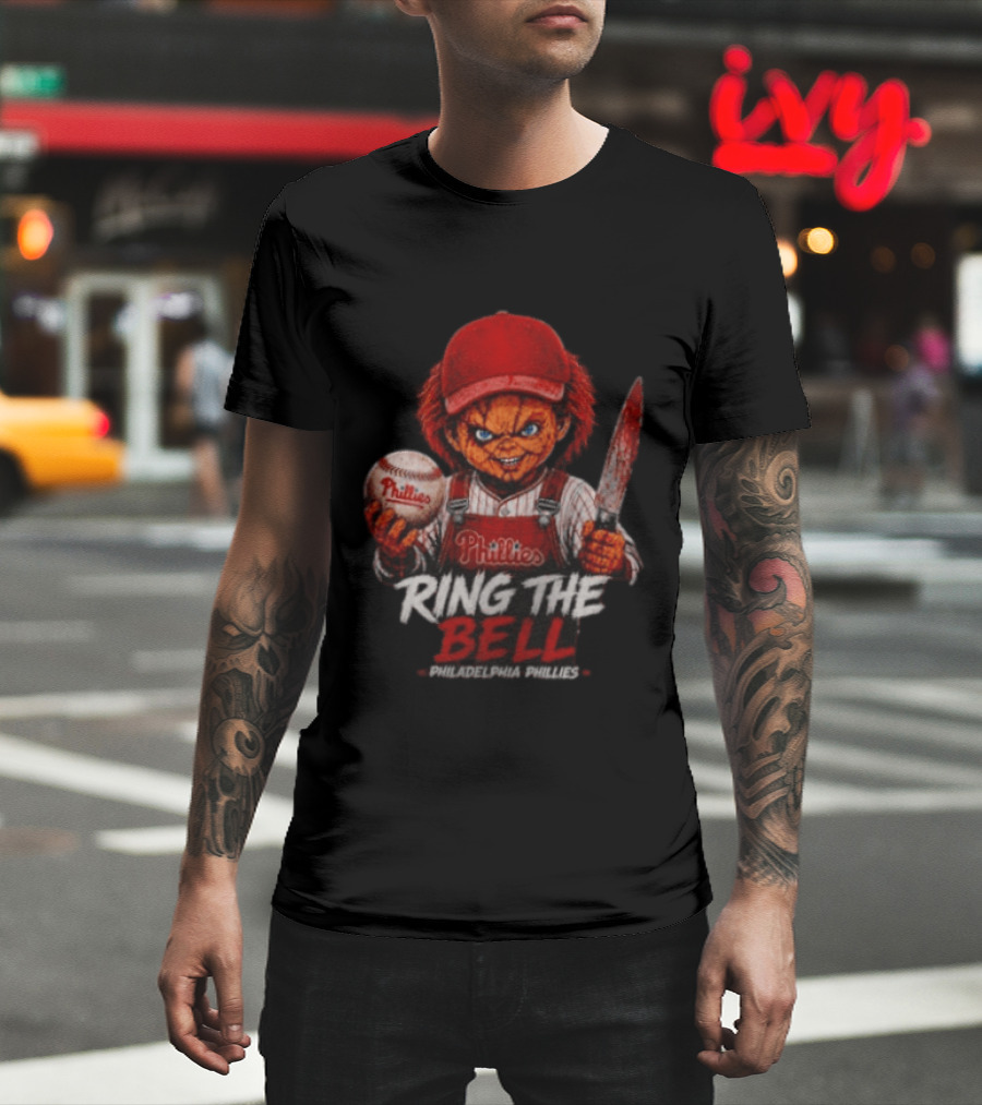 Chucky Phillies Ring The Bell Philadelphia Phillies Baseball Horror T-Shirt