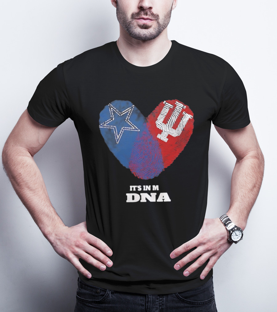 Dallas Cowboys Star And Indiana Hoosiers IU Heart It's In My DNA T-Shirt