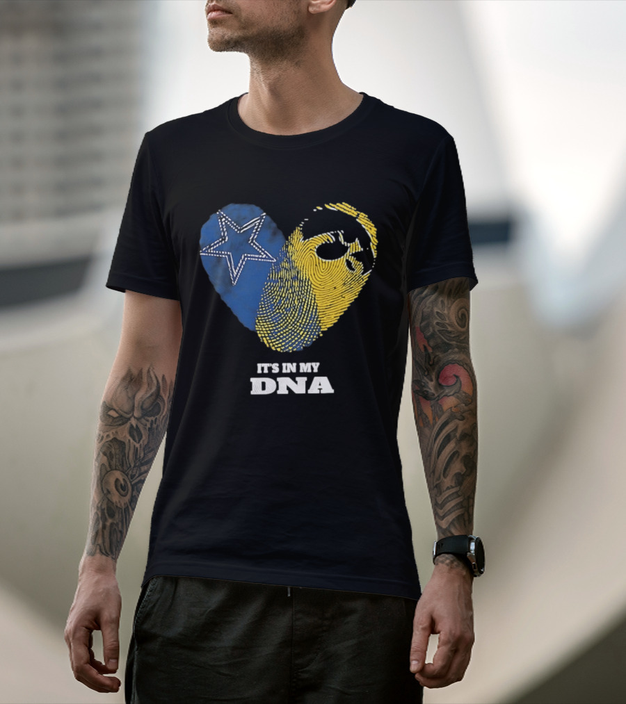 Dallas Cowboys Iowa Hawkeyes Fingerprint It's In My DNA T-Shirt