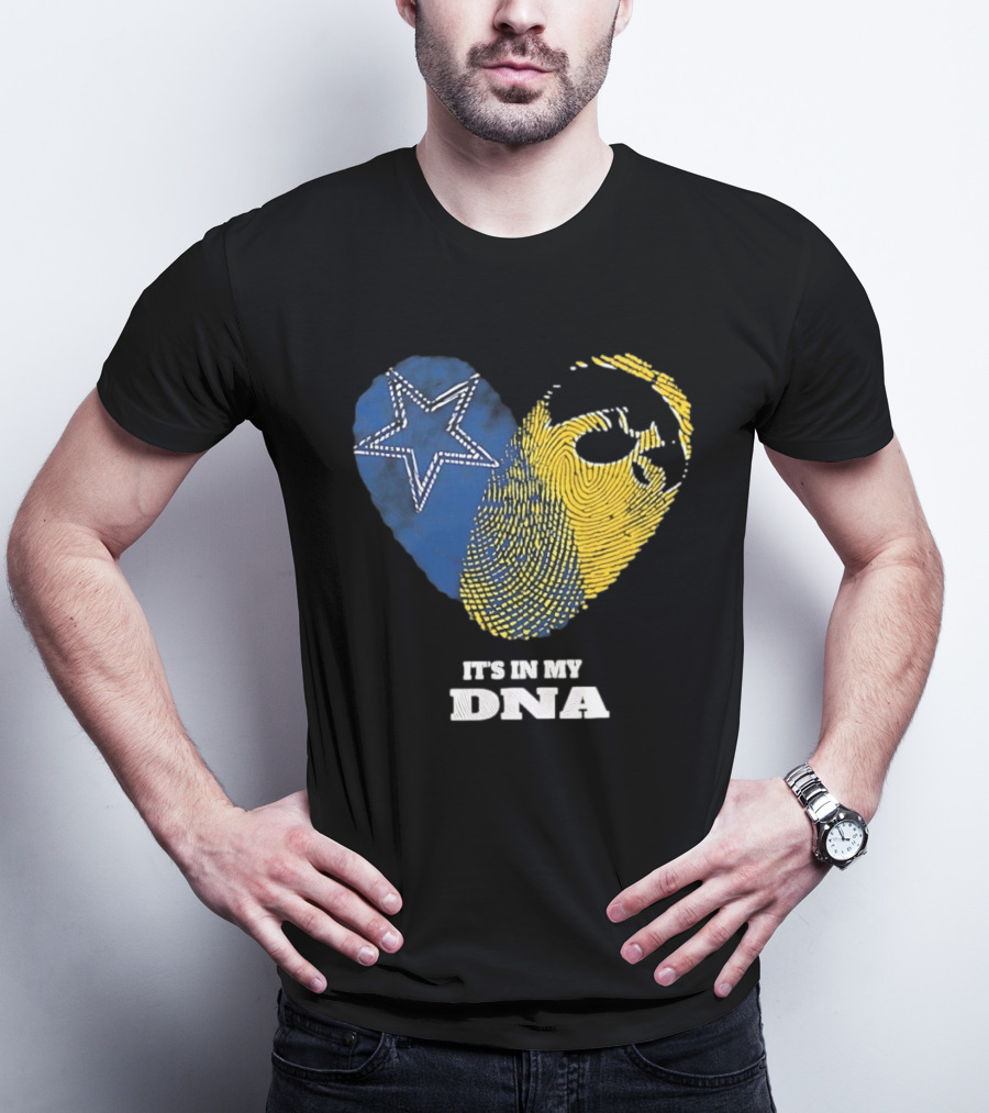 Dallas Cowboys Iowa Hawkeyes Fingerprint It's In My DNA T-Shirt
