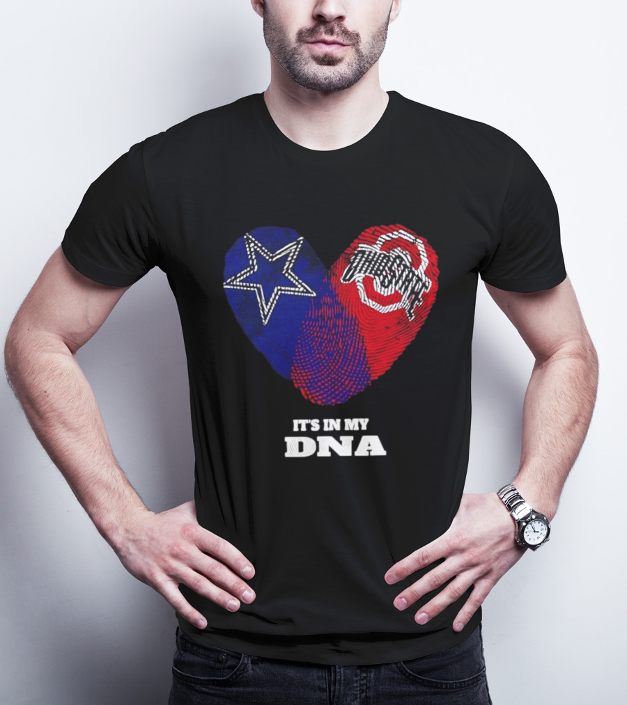 Dallas Cowboys Star And Ohio State Buckeyes Logo It's In My DNA T-Shirt