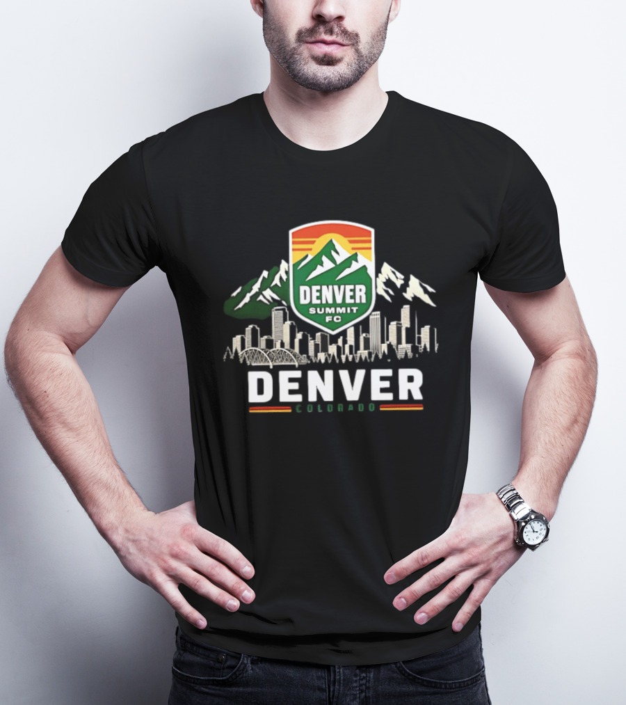 Denver Summit FC Skyline Denver Colorado City Mountains T-Shirt