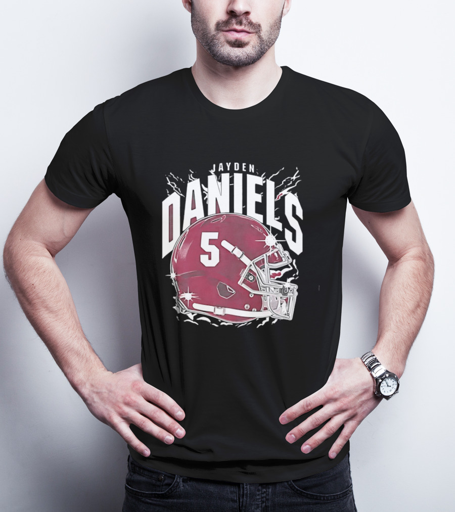 Jayden Daniels 5 Football Helmet Washington Commanders T-Shirt