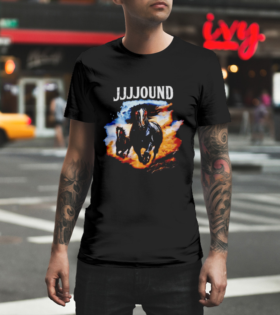 JJJJound 90s Horses Running With Fiery T-Shirt