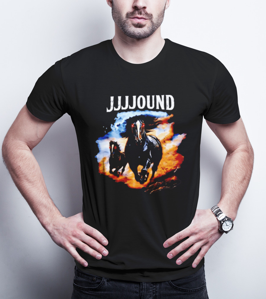 JJJJound 90s Horses Running With Fiery T-Shirt
