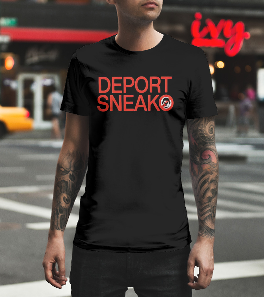 Deport Sneako Meme Red Text With No Symbol Internet Personality T-Shirt