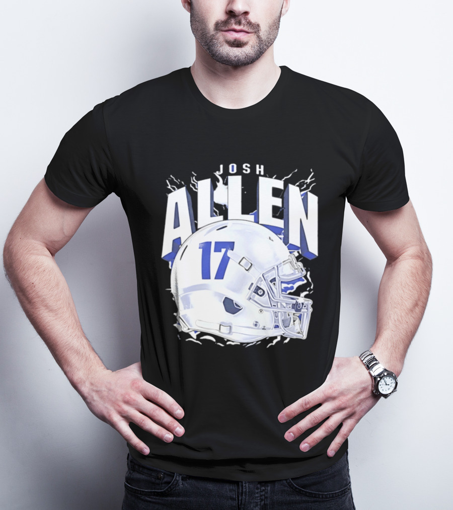 Josh Allen 17 Buffalo Bills Helmet T-Shirt